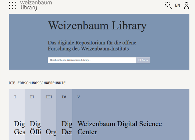 NEU: Die Weizenbaum Library: Weizenbaum Institut